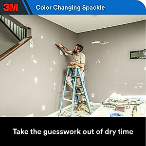 3M High Strength Spackling Compound 12 oz. and Putty Knife, Color Changing, Applies Blue, Dries White, Ideal for Use on Drywall, Plaster, Stoccu and Wood, Easy Interior and Exterior Repairs (CC-SIOC)