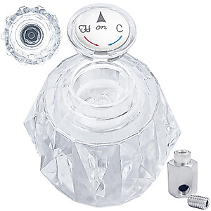 Shower Faucet Knob, Shower Handle Replacement for Delta RP41661, Compatible with Delta and Peerless Single Handle Tub Faucets, Clear Acrylic Shower Knob with Button, Screw and Connector