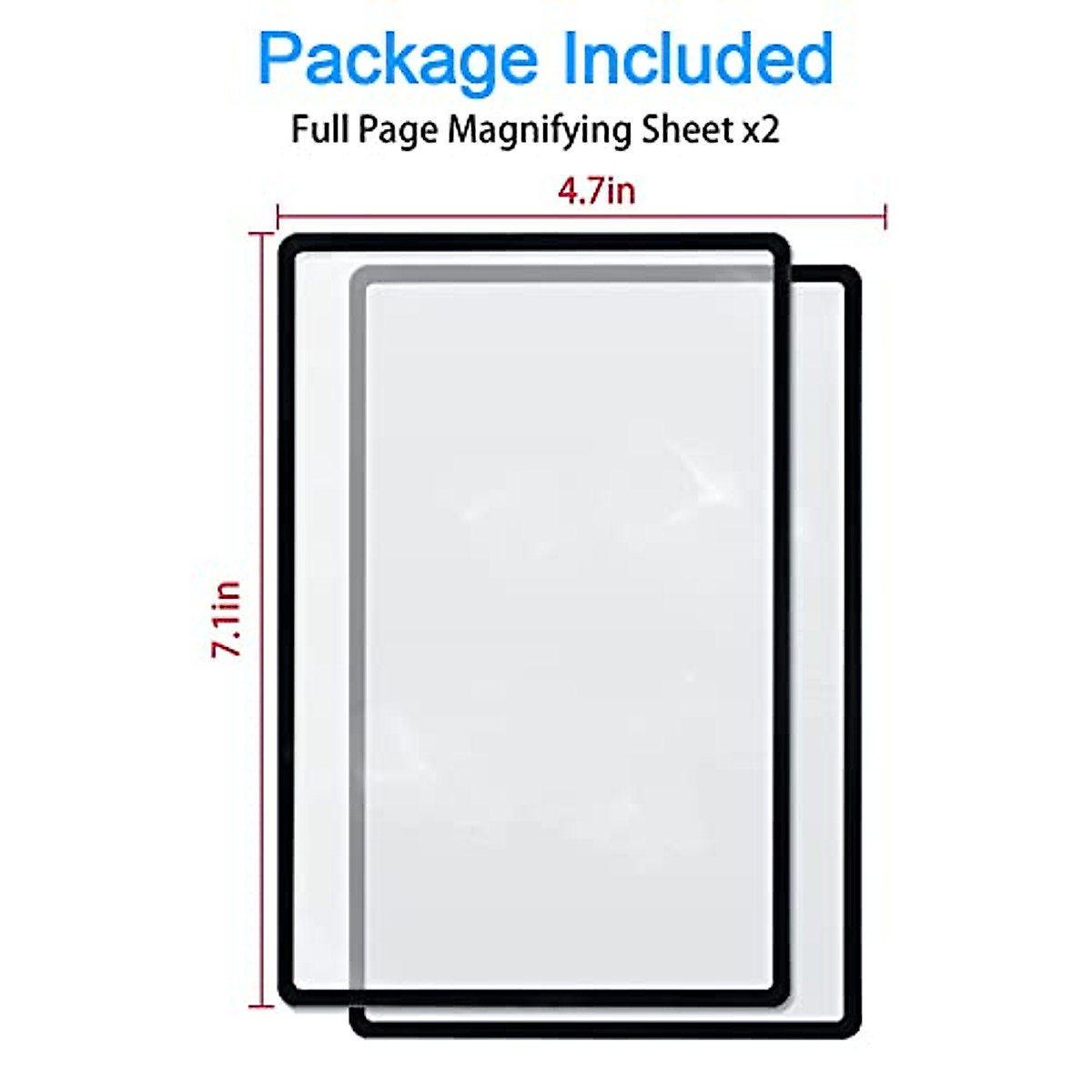 2 Pack Page Magnifying 3X Lens with 2 Bonus Bookmark Magnifiers - Perfect for Reading Small Prints, Close Work, Low Vision Aids,Ideal for Reading Small Prints & Low Vision Seniors