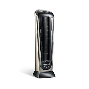 Lasko Oscillating Ceramic Tower Space Heater for Home with Adjustable Thermostat, Timer and Remote Control, 22.5 Inches, Grey/Black, 1500W, 751320