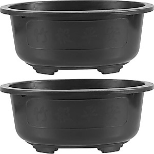 Yardwe Plant Pots Plant Pots Plant Pots 2pcs Household Large Bonsai Pot Oval Planter Ornament Reusable Flower Planting Container (38X30CM) Hanging Planter Hanging Planter Hanging Planter