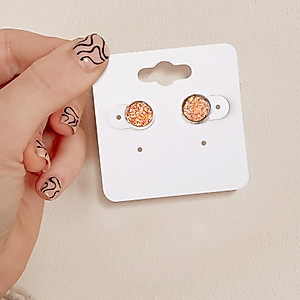 jijAcraft 100Pcs Earring Cards - 2" Kraft Earring Display Cards for Selling - Blank Paper Cards with 6 Holes for Earring Display Holder - Hanging Display Cards for Earring, Jewelry DIY Crafts(2"x 2"）