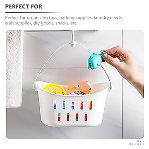 iplusmile Shower Caddy Hanging Hanging Plastic Storage Basket Shower Caddy Basket Laundry Organizer Container Trolley Basket for Organizing Bathroom Kitchen Dorm Room Shower Caddy Portable