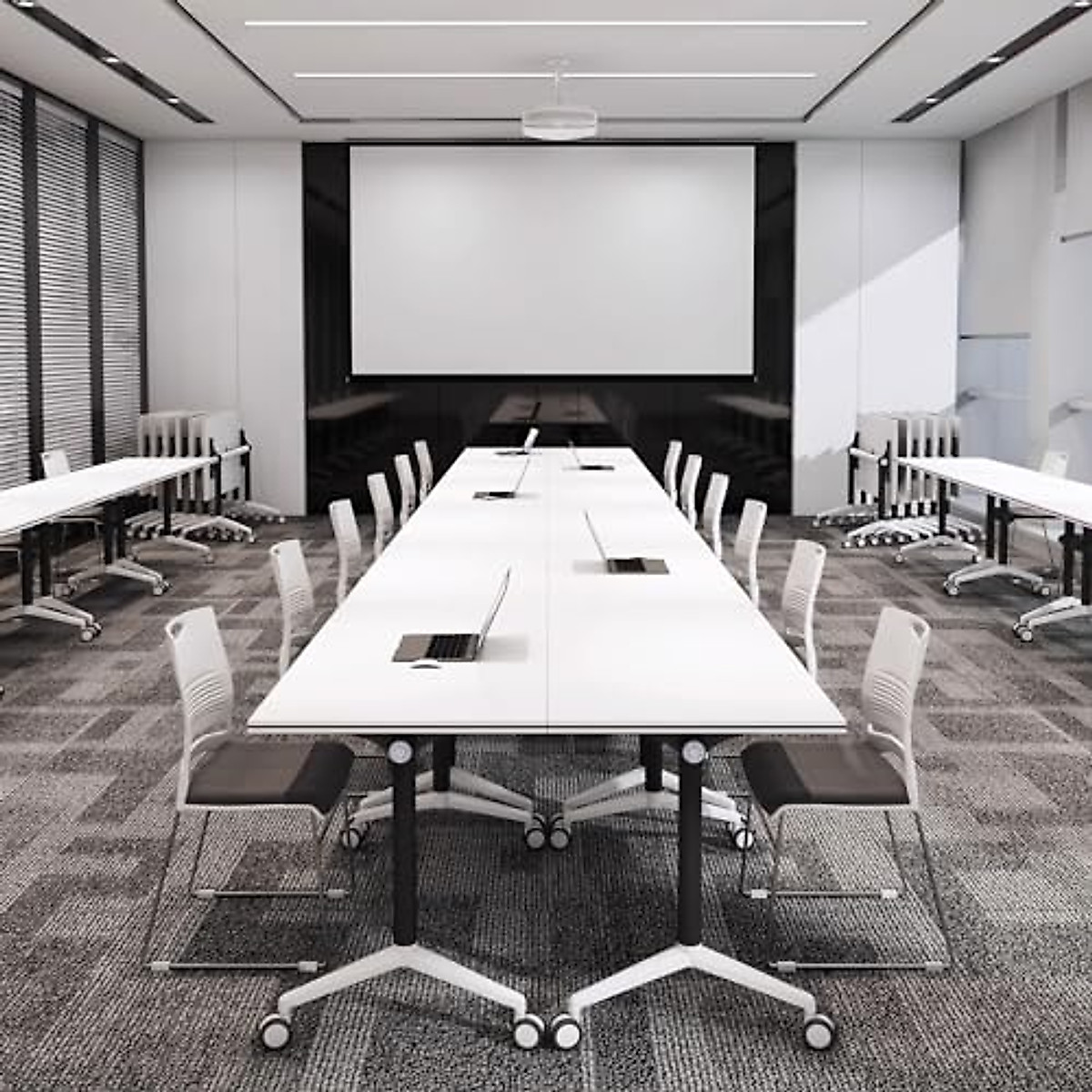 DRemdo 4/8 Person Conference Tables Meeting Tables Seminar Tables Compact Space Maximum ，Office Reception Square Table- Coffee Table Space-Saving Conference Table Dining Table for Business Meetings Ro