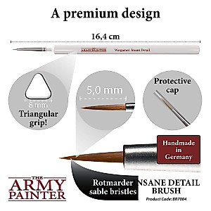 The Army Painter Wargamer: Insane Detail-Fine Detail Paint Brush with Rotmarder Sable Hair-Small Paint Brush, Model Paint Brush for Miniature Paint Sets & Fine Tip Paint Brushes for Miniature Painting