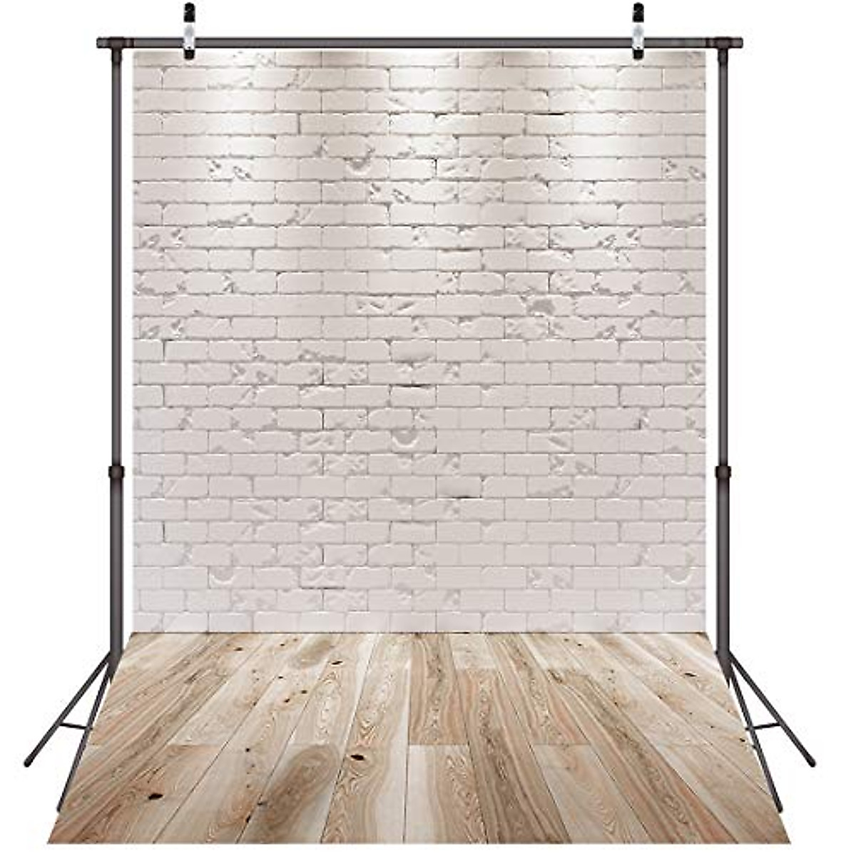 SJOLOON White Brick Photography Backdrop Brick Photo Backdrop for Birthday Photography Portrait Photoshoot Studio Props 11878 (5x7FT)