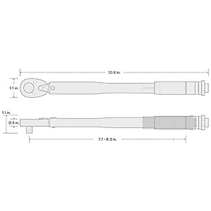 TEKTON 1/4 Inch Drive Micrometer Torque Wrench (20-200 in.-lb.) | 24320