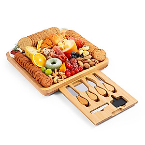 Greenual Extra Large Charcuterie Boards, Bamboo Cheese Board and Knife Set, Charcuterie Board Set and Cheese Tray Platter - House Warming Gifts New Home, Gifts for Couple, Bridal Shower Gift for Women