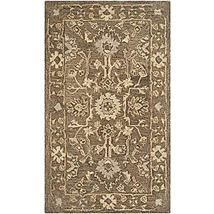 SAFAVIEH Anatolia Collection Accent Rug - 3' x 5', Grey & Dark Grey, Handmade Traditional Oriental Wool, Ideal for High Traffic Areas in Entryway, Living Room, Bedroom (AN585G)