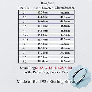 2mm Simple Pinky Ring Silver Thin Minimalist Middle Finger Ring Stacking Knuckle Plain Band Ring Size 4.75