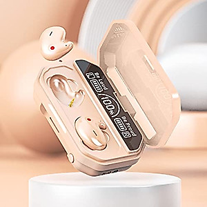 Loluka Sleeping Earbuds Invisible Bluetooth Earbuds Comfortable and Fitable for All Type Ears True Wireless Earbuds Stereo HiFi Music IPX4 Waterproof Invisible Headphones with Charging Case Nude