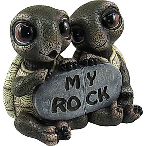 DWK - Rock Solid Love - Adorable Romantic Turtle Couple Two-Piece Figurine Best Friends Lovers Collectible Valentine's Day Gifts Office Desk Statue Home Decor Patio Garden Accent, 5.5-inch