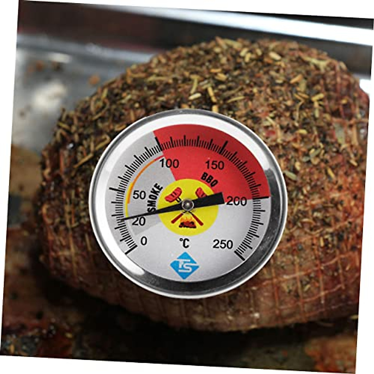 YARNOW - Pizza Roasting Baking Food Stainless Measurement Oven Gauge Fry Grill Temperature Deep Barbecue Practical Warming Frying Kitchen Smoker Pointer Steel -℃ for