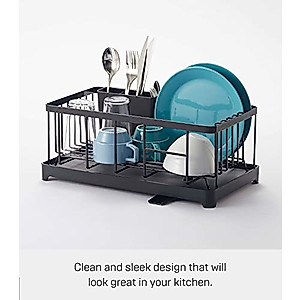 YAMAZAKI home 2876 Wire Dish Drainer Rack, One Size, Black