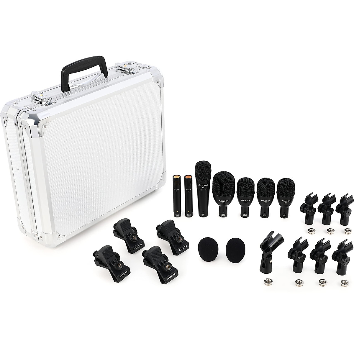 Audix FP7 Fusion Series 7-piece Drum Mic Kit for Kick, Snare, Toms, and Overheads with Travel Case - Black