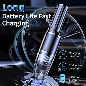 CDRCMXV Handheld Vacuum, Mini Hand Vacuum Cordless Rechargeable High Power Dust for Home, Small Vacuum Cleaner for Car Upholstery, Carpet, Pet Hair(Black)