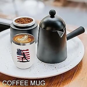 Baseball 4th Of July Men USA Flag Insulated Tumbler with Lid Stainless Steel Coffee Mug Cute Wine Tea Water Cup White-style