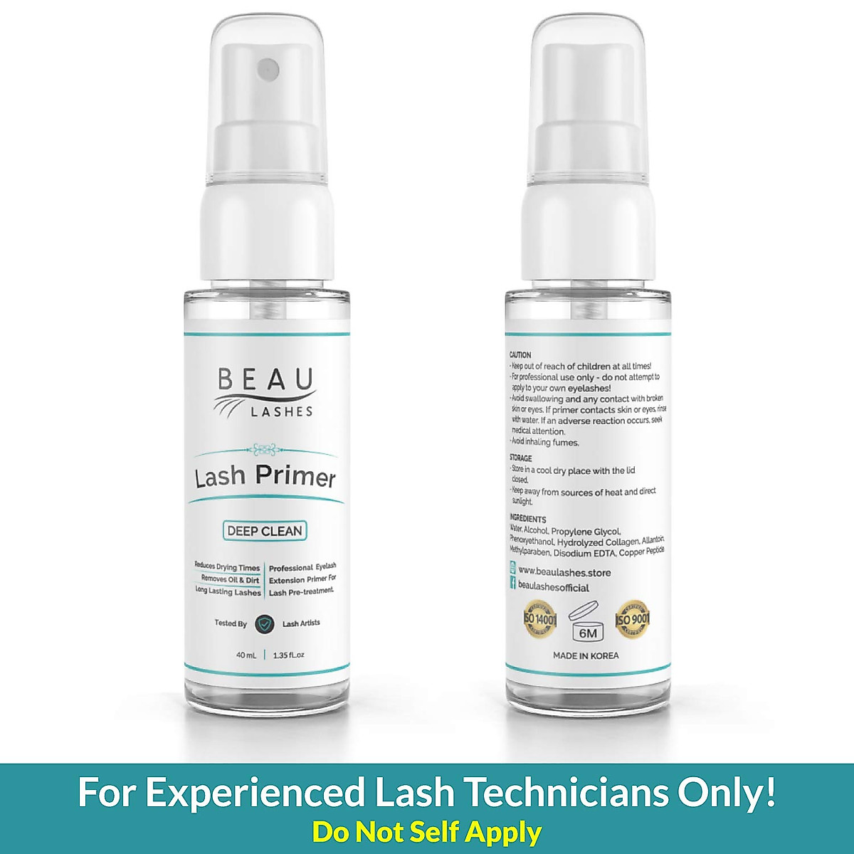 Lash Primer For Eyelash Extensions (40ml) - To Cleanse Lashes, Promote Healthy Lash Growth & Lengthen the Life Of Individual Faux Mink Lash Extensions - Removes Makeup Residue & Mascara Oil