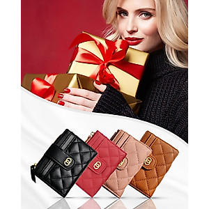 Small Wallet For Women- Credit Card Holder Wallet For Women Girls- Zipper Small Bifold Wallet Mini Coin Purse With ID Window