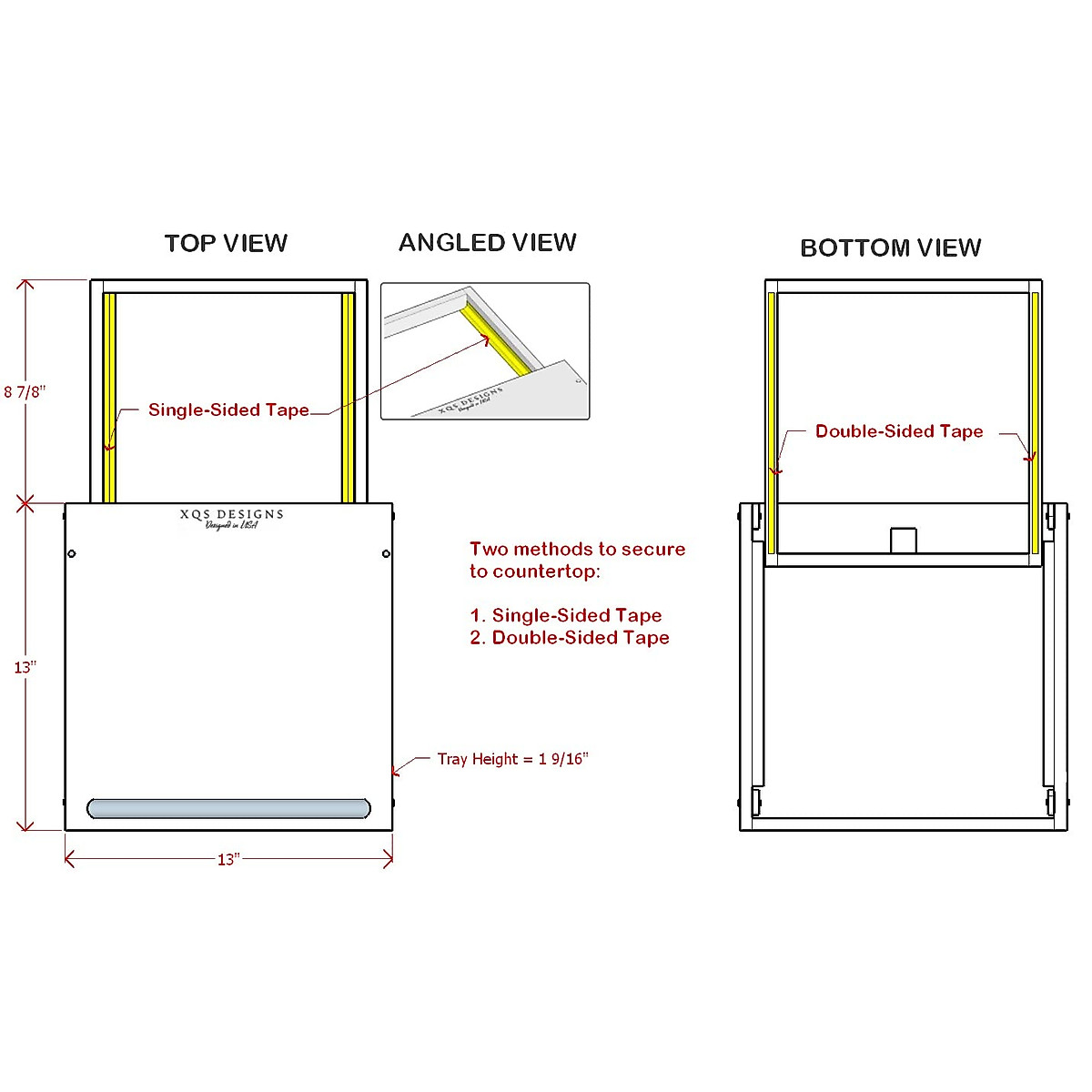 Kitchen Wooden Countertop Caddy Slider Tray | Solid Wood Tray and Frame | Smooth Rolling Wheels | 13" X 13" | Useful for Coffee Maker/Stand Mixer/Blender (Swiss Coffee White)
