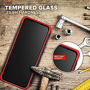 ZIZO Bolt Series for Moto G Stylus (2020) Case with Screen Protector Kickstand Holster Lanyard - Black & Red