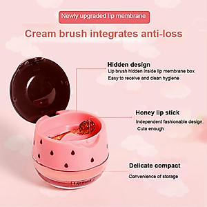 2PCS Bee Lip Balm Honey Pot & Strawberry Vitamin E Lip Sleep Masks Hydrating Prevention Dry and Cracked Lip Scrubs Exfoliator, Reduces Lip Lines，Lip Exfoliating Balm Sleeping Lip Mask