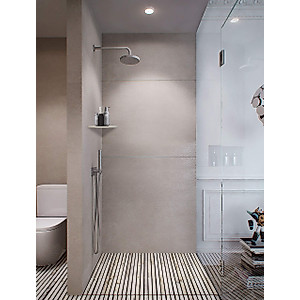 Simple Tile - Genuine Marble Corner Shelf for Bathroom Shower Wall, 9"X9"X5/8", Both Sides Polished (CMMT9SHE - Crema Marfil)