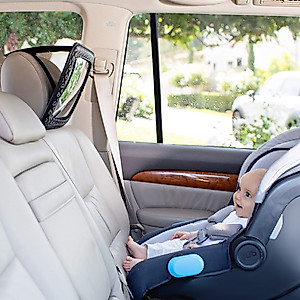 Disney Baby by J.L. Childress Adjustable Baby Car Mirror - for Rear Facing Infant, Child - Wide View, Shatterproof Car Mirror for Baby - Disney Car Travel Essential - Mickey Mouse Black