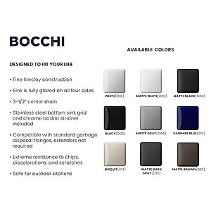 BOCCHI Classico Farmhouse Apron Front Fireclay 30 in. Single Bowl Kitchen Sink with Protective Bottom Grid and Strainer in White