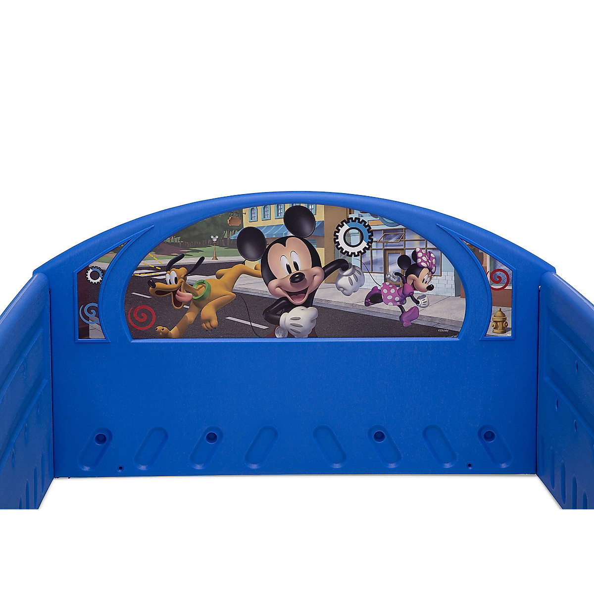Delta Children Disney Mickey Mouse Plastic Sleep and Play Toddler Bed with Attached Guardrails