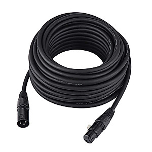 50ft / 15.24m DMX Cable, Eyeshot 3 Pin DMX Cables DMX Wires, DMX512 XLR Male to Female Stage Light Signal Cable with Metal connectors, Connection for Stage & DJ Lighting fixtures