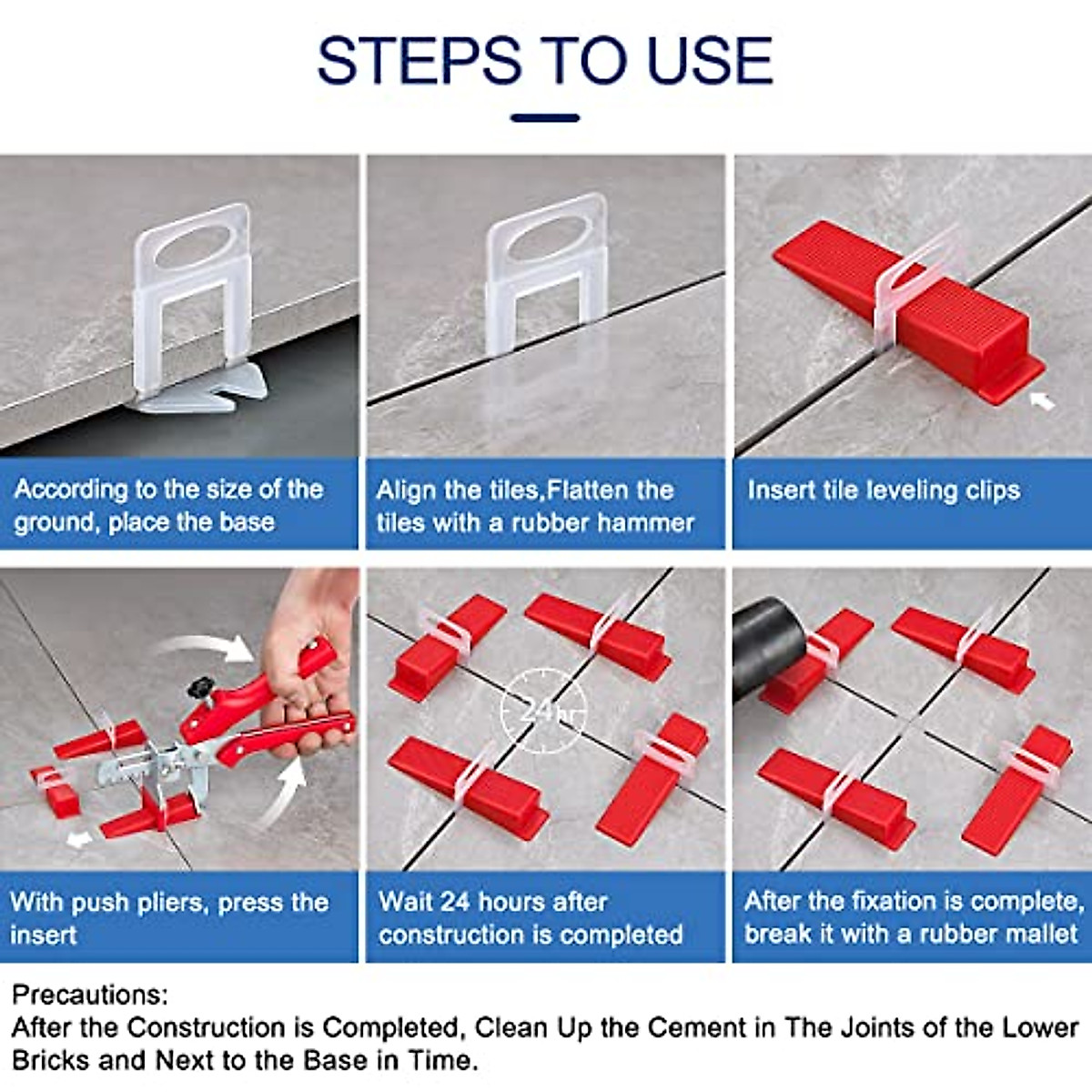 Tile Leveling Clips1/16 inch 2000pcs DIY Tiles Leveler Spacers 1.5mm Tile Tools Set Tile Leveling System for Professional Ceramic Stone Installation