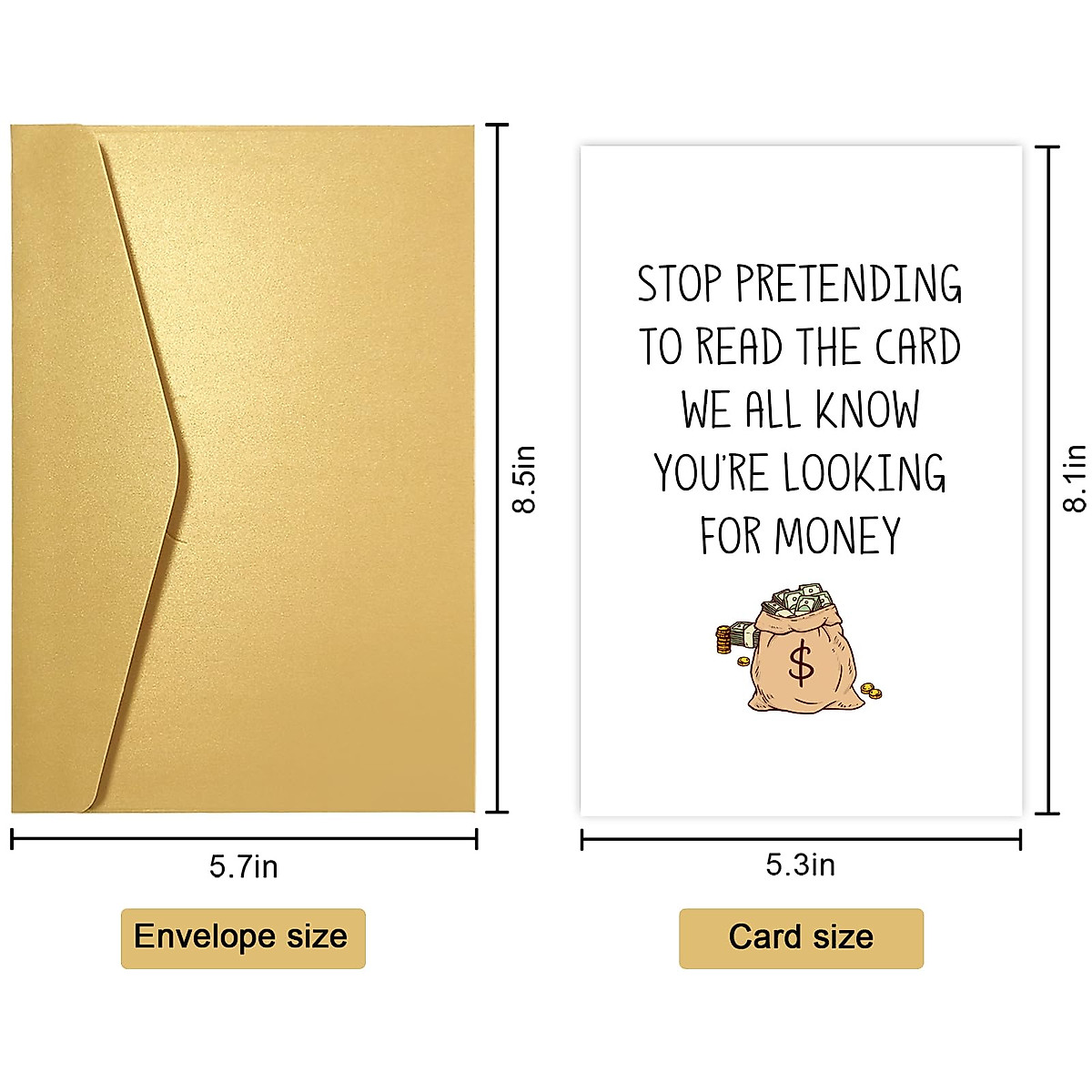 Obbyidk Funny Money Birthday Card, Humorous Birthday Card for Him Her, Hilarious Graduation Card, We All Know You Are Looking for Money