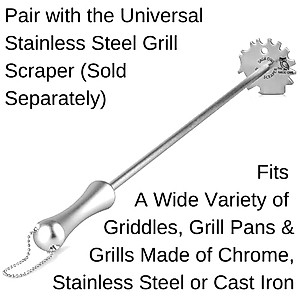 Sage Owl Grill Scraper Long Handle - Combine This Grate Scraper Accessory with Your Sage Owl Grill Scraper to Clean Your BBQ Grill While It is Still HOT