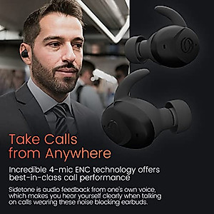 OCELY Wireless Sports Earbuds, [Lilt Series] Bluetooth 5.2 Ear Bud Headphone, Noise Isolation, Hear-Through, Gaming Mode, IPX7 Waterproof, ENC, Clear Calls, 24H with Charging Case, Black