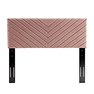 Modway Alyson Angular Channel Tufted Performance Velvet Full/Queen Headboard in Dusty Rose