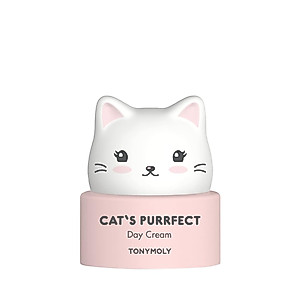TONYMOLY Cat's Purrfect Day Cream, Valentines Gifts, Lightweight Face Cream, Softens and Hydrates with Milk Protein, 50 g