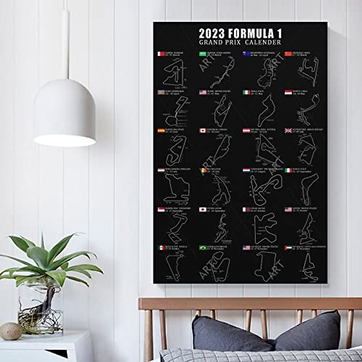 Wall Posters Formula 1 Calender 2023 Grand Prix Posters & Prints Canvas Wall Art Prints for Wall Decor Room Decor Bedroom Decor Gifts Posters 12x18inch(30x45cm) Unframe-Style-6