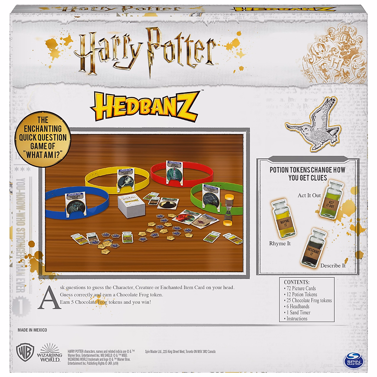 Hedbanz, Harry Potter Card Game 2019 Edition Gift Toy Merchandise Family Board Game Based on the Wizarding World Books & Movies, for Adults and Kids Ages 7 and Up