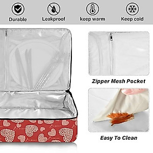 Kcldeci Insulated Thermal Food Carrier Insulated Casserole Carrier for Hot or Cold Food,Be Mine Valentines Day Insulated Tote Bag for Potluck Cookouts Parties Picnic,Lasagna Lugger