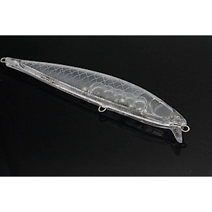 5pcs Unpainted Fishing Lures 18cm 36.45g Minnowbait FishingTopwater Freshwater Artifical Bait Blanks Fishing Plugs Spoons 279# Free Eye