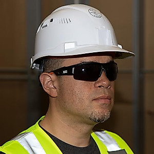 Klein Tools 60162 Safety Glasses, Professional PPE Protective Eyewear with Semi Frame, Scratch Resistant and Anti-Fog, Gray Lens