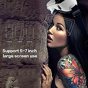 VR Headset with Controller Adjustable 3D VR Glasses Virtual Reality Headset HD Blu-ray Eye Protected Support 5~7 Inch with Controller