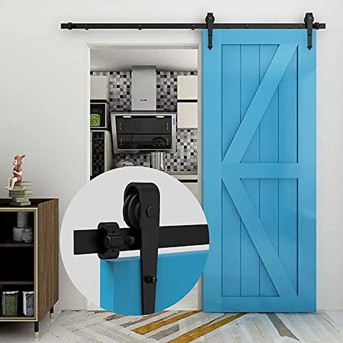 TSMST Sliding Barn Door Stopper for Track, Easy to Install,Upgrade Adjustable Spring Barn Door Stoppers 2pcs