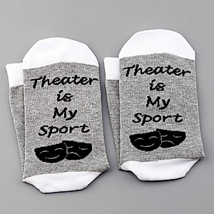 LEVLO Actor Gift Theatre Gifts Theater is My Sport Cotton Socks Performance Gifts Actress Director Socks (2 Pairs/Set - Mid Calf - 1)