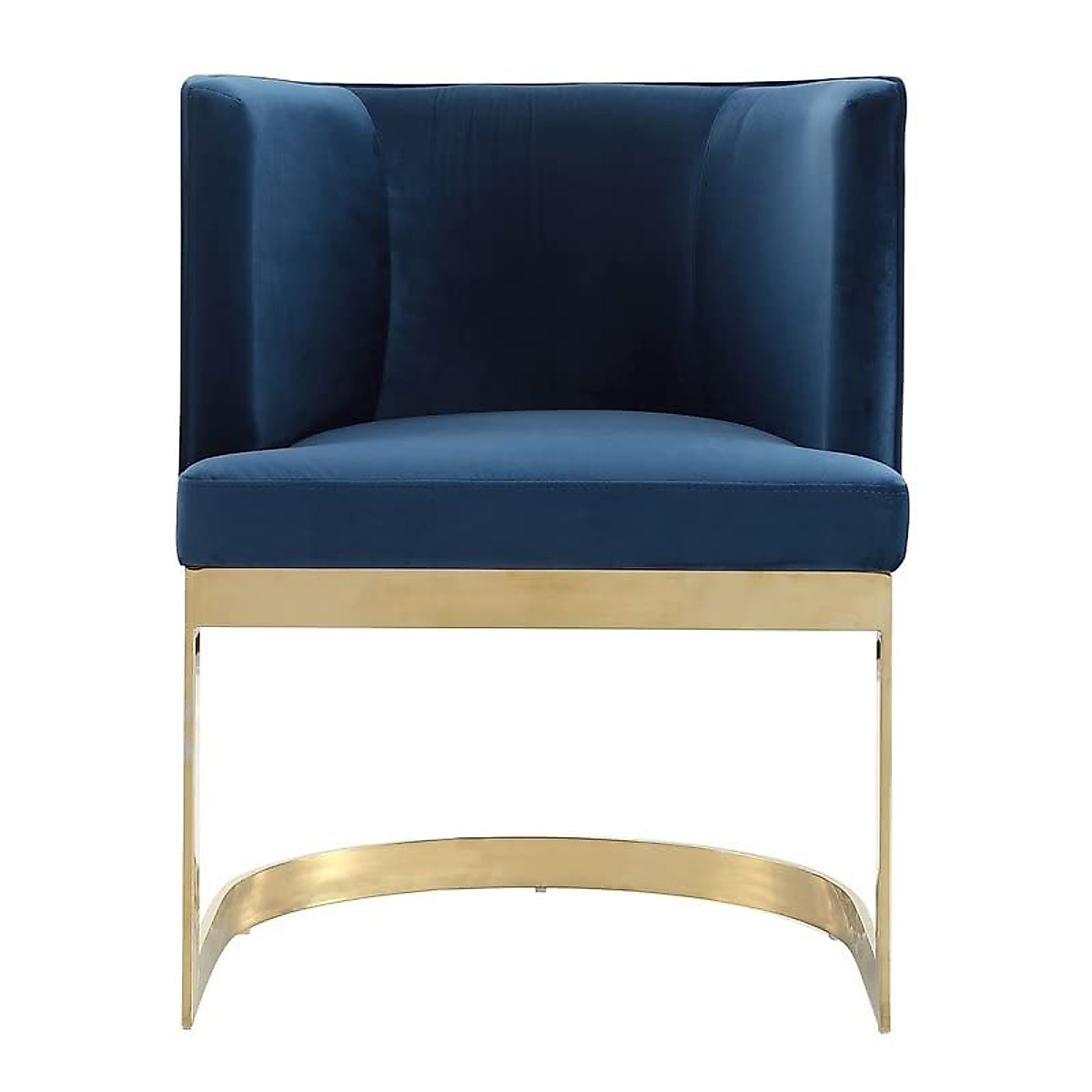 Manhattan Comfort Aura Mid Century Modern Velvet Dining Chair, Set of 2, Royal Blue