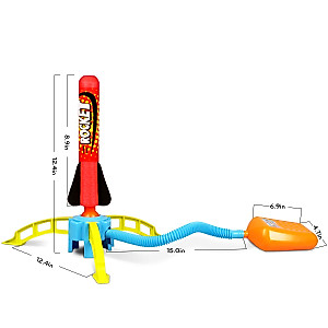 Duckura Jump Rocket Launcher for Kids with 5 Foam Rockets, Summer Outdoor Beach Toys Games Activities for Kids, Party Birthday Gifts Toys for Boys Girls Toddlers Ages 3 4 5 6 7 8+ Years Old