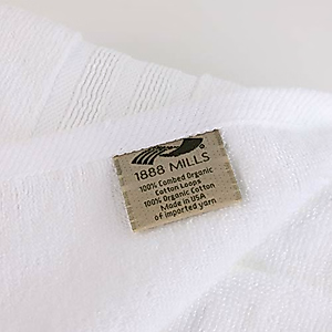 Made Here American Heritage by 1888 Mills 100% Organic Cotton Luxury Hand Towel(4pk) - White