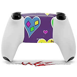 WraptorSkinz Skin Wrap compatible with Sony PS5 DualSense Controller Crazy Hearts (CONTROLLER NOT INCLUDED)