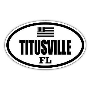 3 Pack Reflective Titusville FL Florida Brevard County Stealthy US Flag Euro Decal Sticker Vinyl for Hard Hats, Bottles, Glass, Toolbox 2" x 3"